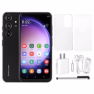 Qinlorgo Smartphone 5G WiFi, GPS Function 8MP 24MP Resolution 2280x3200 4G S23 Ultra Mobile Phone for Work (US Plug)