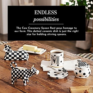 MACKENZIE-CHILDS Cow Creamery Spoon Rest, Spoon and Fork Holder, Cow Kitchen Decor