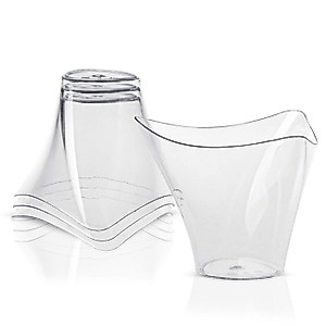 Healthcom 50 Pcs/set 3.3 Oz 100ml Plastic Dessert Cups with Spoons Swirl Triangle Ice Cream Dessert Bowls Disposable Dessert Cups Appetizers Cups Salad Bowl Tasting Sample Cup for Party Wedding