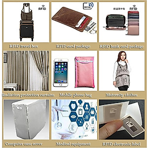 FYLFANYAN Faraday Fabric Elastic Pure Silver Fibre Conductive Material EMF Radiation Shielding Mesh for Cellular Signals, WiFi, Bluetooth, GPS Faraday Cage, RFID, EMF~/