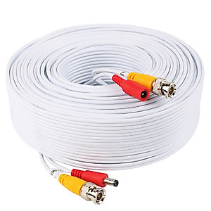 BNC Video Power Cable 100 Feet Pre-Made All-in-One Video Security Camera Cable Wire with Two Connectors for CCTV DVR Surveillance System