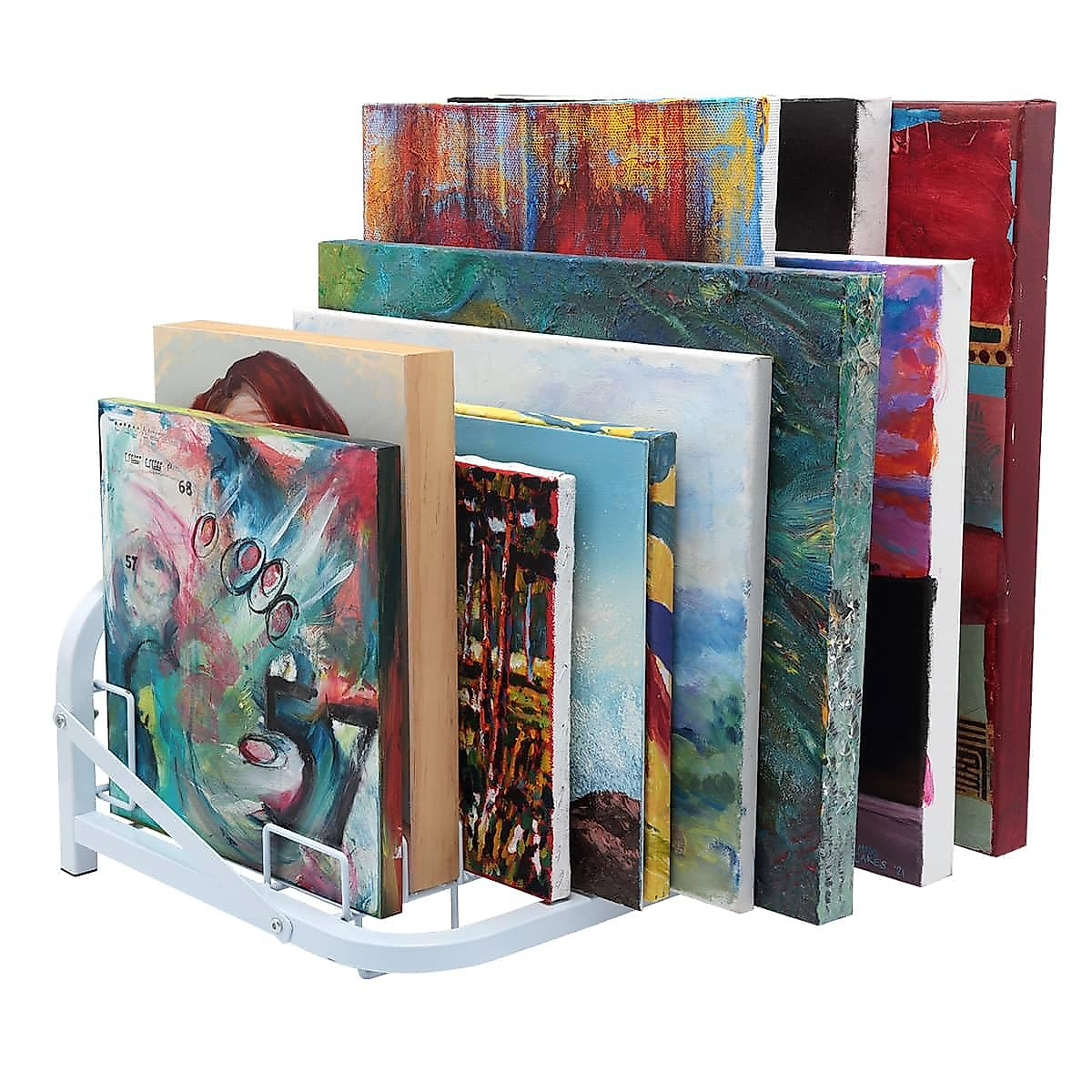 Dryden Art and Canvas Keeper - Small Table Model with Wall Mount for Storage, Organization and Transport of Canvases, Frames, and Panels - Small - 15x19x8.75"