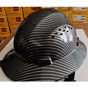 true-Safety Helmet Modern Black/Silver Fiberglass Hard Hat with Cool Air Flow System