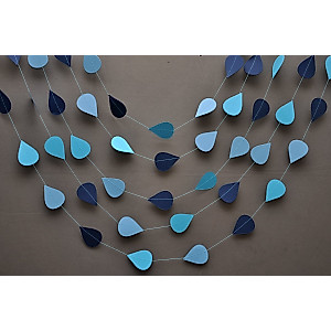 Mardi Gras Decorations - Mardi Gras Party Decor - Photo Prop - Paper Raindrops Raindrop Garland Raindrop Paper Garland Nursery Decor April Showers Spring Garland #GAR_158