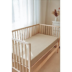 Konssy Muslin Fitted Crib Sheets 100% Cotton Baby Crib Sheets for Standard Crib Mattress (28 X 52 Inches), Soft and Breathable for Boys Girls (Clay)