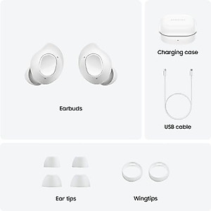 Samsung Galaxy Buds FE True Wireless Bluetooth Earbuds, Comfort and Secure in Ear Fit, Auto Switch Audio, Touch Control, Built-in Voice Assistant, White [US Version, 1Yr Manufacturer Warranty]