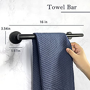 14-Pieces Matte Black Bathroom Accessories Set, Stainless Steel Bathroom Hardware Set, Bath Towel Bar Set, Towel Racks for Bathroom Wall Mounted.