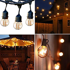 Grensk E26 Low Watt LED Light Bulbs 1W G40 Edison Small Light Bulbs Equivalent to 10Watt,Ultra Warm Light 2200K for Decorative Lighting or Commercial Lighting,Non-Dimmable,Amber Glass,110V,4pcs