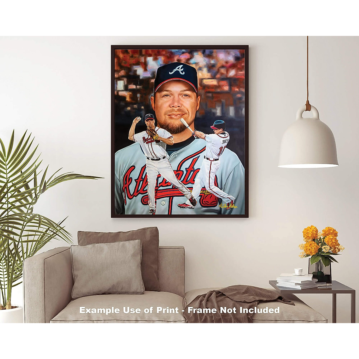 Atlanta Braves 3rd Base Chipper Jones MLB Baseball Player HOF Hall of Fame Art Print 1AM3 on 40x50 polyester canvas