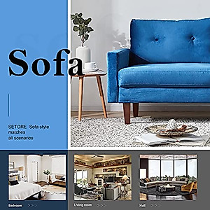 Dreamsir 69" Modern Cream Love Seats Sofa Couch Furniture, Velvet Fabric Mid Century Couch for Living Room, Bedroom, Apartment/Easy, Tool-Free Assembly (Sofa, Navy Blue)