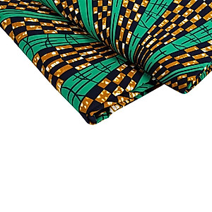 African Fabric 100% Cotton Ankara Wax Print Fabric 6 Yards Cloth for Party Dress