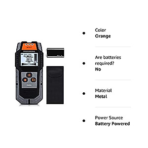 789 Stud Finder, 4 in 1 Sensor Wall Scanner, with Digital LCD display, Automatic Calibration and Sound Alarm, 3 Signal Lamp Prompts, for Wood AC Wire Metal Stud Detection - DMS03, Orange