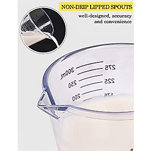 Measuring Cups Set, Liquid Measuring Cups For 3 For Kitchen - BPA Free Plastic Set with Spout Multiple Measurement Scales (Clear)