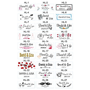 xingfa 100 Piece Personalized Wedding Stickers Bubble Labels, Bubble Wand Stickers, Clear Labels,Wedding Stickers for Cups Waterproof,Wine Glass Drink Markers,Handmade Stickers (2.7CMx5CM)