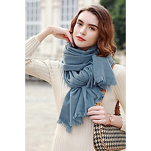 RIIQIICHY Pashmina Shawl Wraps for Women Scarf for Wedding Large Winter Blue Scarves Soft Shawls and Wraps for Evening Dresses