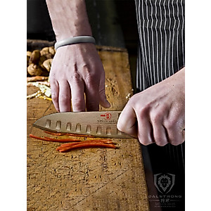 Dalstrong Santoku Knife - 7 inch - Shogun Series - Damascus - Japanese AUS-10V Super Steel 67 Layers - Black G10 Handle - Vegetable Knife - Vacuum Treated - Kitchen Knife - Sheath Included