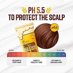 CRAZY SKIN Hair Treatment Mask - pH5.5 Beer Yeast, Protein, Keratin, Argan Oil, Collagen - Repairs Dry, Damaged or Color Treated Hair 6.77oz(200ml)