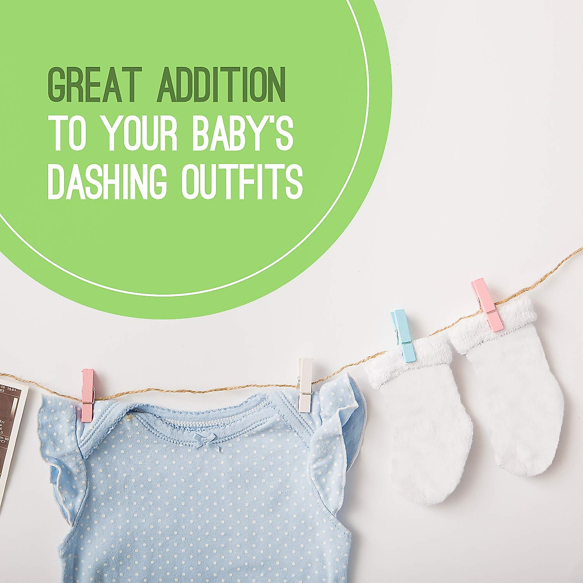 Kushies Newborn Terry Socks (White 6 pack, 0-3 Months)