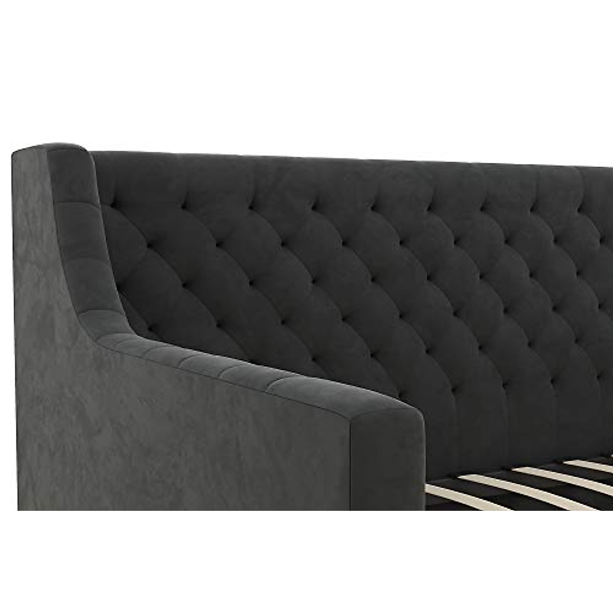 DHP Jordyn Diamond Tufted Upholstered Daybed/ Sofa Bed, Twin Size Frame, Gray Velvet