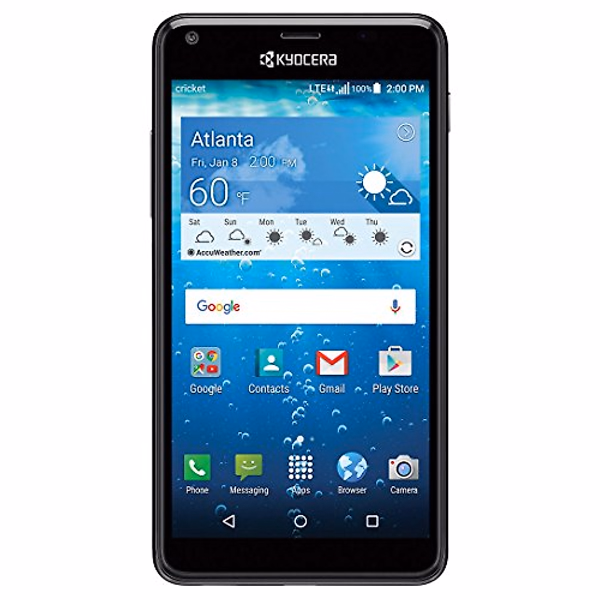 Cricket KYOCERA Hydro View 5" QHD Display 4G LTE Water Proof and Dust Proof (3ft/30min) (Locked to Cricket)