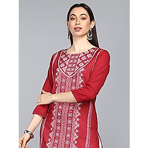 Vaamsi Crepe Printed Kurti(VPK1777_Maroon_L)