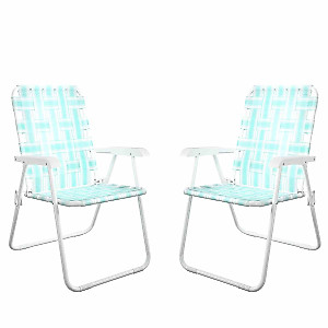 Novogratz Poolside Gossip, Priscilla Folding Chairs, 2-Pack, Aqua Haze