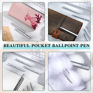 Teling 36 Pcs Small Ballpoint Pen Mini Pens Bulk 4 Inch Short Small Pens Tiny Pen Ink Ballpoint Pens for Notebook Notepads School Office(Silver)