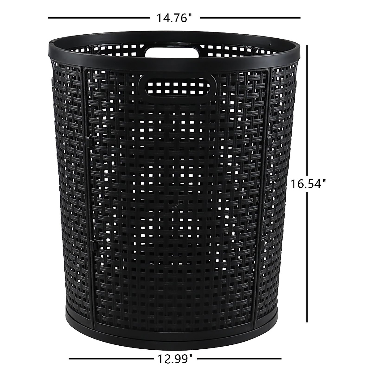 Waikhomes Laundry Hamper with Handles, Flexible Laundry Basket for Clothes, Black, F