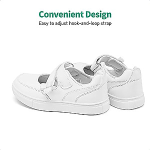DREAM PAIRS Kids Girls Mary Jane Sneakers Strap Toddler Little Girls School Shoes Soft Walking Party Flat Shoes White Size 10 Toddler SDFS2323K