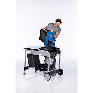 Kingsford Charcoal Storage Container - Charcoal Bin Holds Up to 22 LB Capacity, Stackable Black Bin, Heavy Duty Grip Handle, Blue Flip Lid, for Charcoal Pellets, Wood Pellets, Smoker Pellets