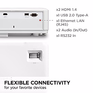 ViewSonic LS610HDH 4000 Lumens 1080p LED Projector w/ HV Keystone, LAN Control, HDR/HLG Support for Business and Education