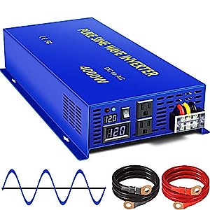 XYZ INVT 4000 Watt Pure Sine Wave Inverter 12V to 110V 120V AC Car Power Invert Surge 8000W Power Converter for Solar System.(4000W 12V DC to AC 120V AC)