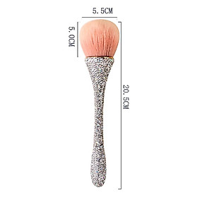 Bestbling Bling Rhinestone Large Mineral Powder Brush Makeup Brush Cosmetic Brush Foundation brush Perfect For Large Coverage Powder Bronzer Blush Blending Buffing 1 piece (Silver)