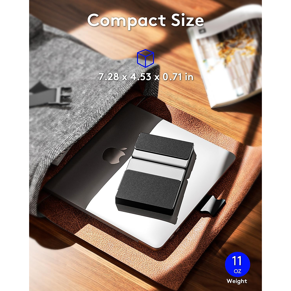 Samsers Foldable Bluetooth Keyboard with Numeric Keypad, Full-Size Wireless Folding Keyboard with Backlight, Portable Travel Keyboard for iOS Android Windows Mac OS, Support 3 Device(BT5.1 x 3), Gray