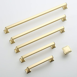 9BUILD 5 Inch 10 Pack Brushed Brass Cabinet Pulls Kitchen Cabinet Handles Kitchen Cabinet Hardware Kitchen Handles for Cabinets Cupboard Handles Gold Pulls for Cabinets
