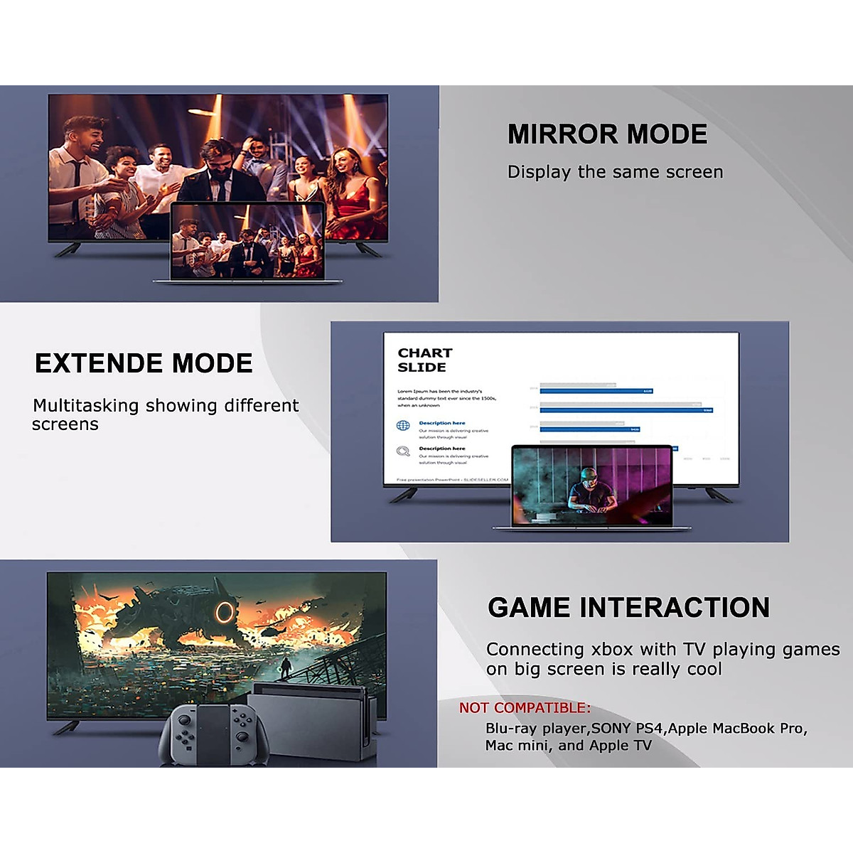 DisplayPort to HDMI Cable 6 feet 2-Pack, Thin Display Port DP to HDMI Adapter Male to Male Cord Gold-Plated Braided FHD Supports Video and Audio Compatible with Dell, HP, Insignia, Samsung, More