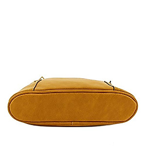 ALYSSA Triple Zip Pocket Large Crossbody Bag (Mustard)