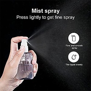 anfoem Portable 1.7oz Travel Size Spray Bottle with Fine Mist, Leak Proof Refillable Make Up Travel Lotion Bottle for Cosmetic Skincare Lotion,Essential Oils, Homemade Cleaners(Light Gray)