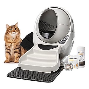 Litter-Robot 3 Pro Bundle by Whisker, Beige - Includes Litter-Robot, LitterTrap Mat, Fence, Ramp, OdorTrap, 6 OdorTrap Refills, 100 Liners, 6 Carbon Filters, Wipes & WhiskerCare 1-Year Warranty
