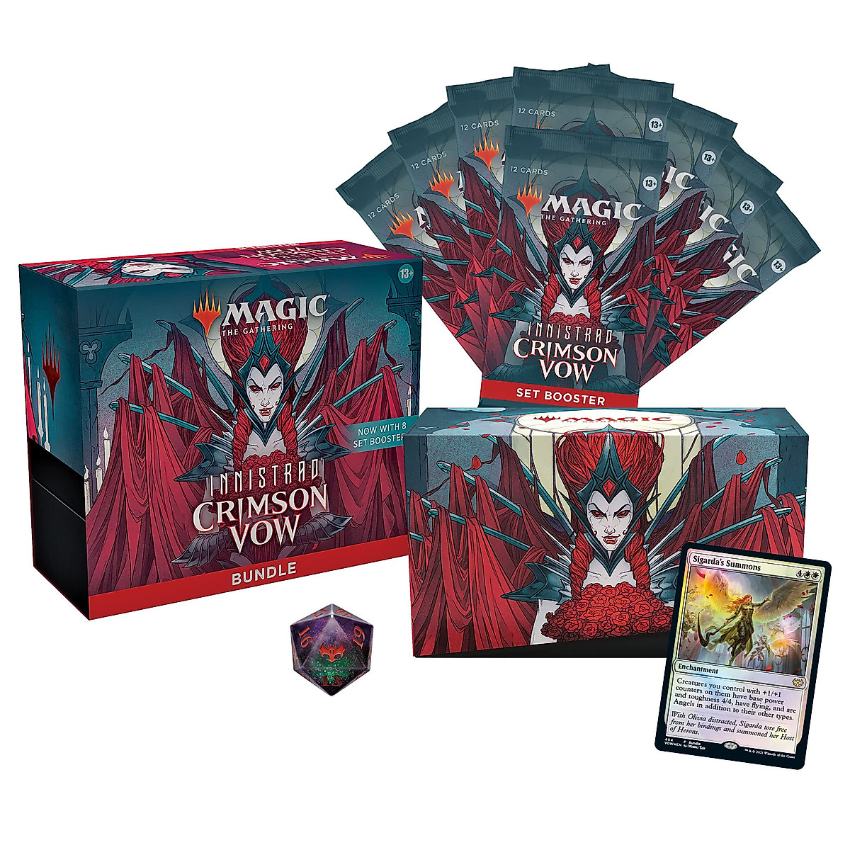 Magic: The Gathering Innistrad: Crimson Vow Bundle | 8 Set Boosters + Accessories