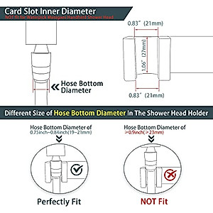 Huifeidezhu Shower Head Holder Adjustable Matte Black Handheld Showerhead Wand Bracket Soild Brass 360 Degree Rotation Sprayer Holder with Check Valve Wall Mount for Bathtub Faucet Set/ Shower System