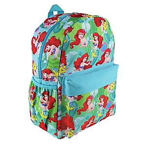 Disney's The Little Mermaid 16 inch All Over Print Deluxe Backpack With Laptop Compartment