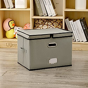 2 Pack Foldable Large Storage Bins with Lids , Stackable Storage Bins with Lids, Fabric Storage Bins Boxes Organizer Containers with PP Board, Collapsible Closet Bins with Label Window for Organizing Closet Shelves Nursery Room-Cyan.