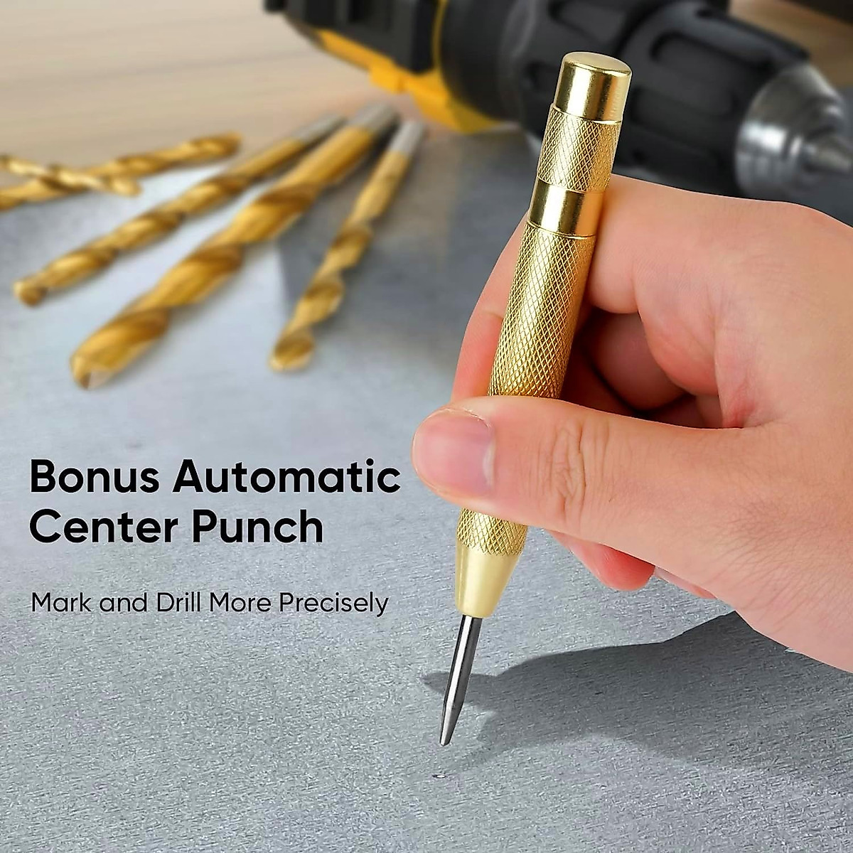 99Pcs Titanium Drill Bit Set with Plastic Indexed Storage Case,135 Degree Tip High Speed Steel Twist Drill Kit,Sizes from 1/16" to 3/8" for Drilling Aluminum,Copper,Plastic,Wood,and Soft Metal