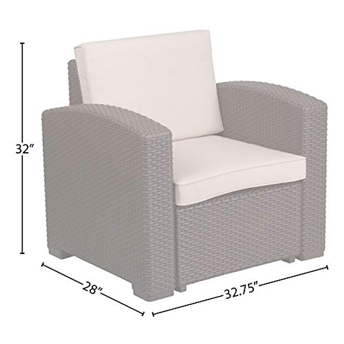 Flash Furniture Chocolate Brown Faux Rattan Chair with All-Weather Beige Cushion