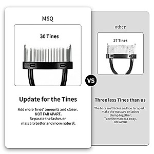 Eyelash Comb Eyebrow Brush MSQ Eyelash Separator Mascara Applicator Eyelash Definer With Comb Cover Arc Designed Cosmetic Brushes Tool Black (1PCS)