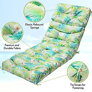 Huwena 4 Pack Outdoor Chaise Lounge Cushion Pool Patio Lounge Cushions 22 x 73 x 4.7H Inch Waterproof Lounge Chair Cushion Beach Lounge Cushion Replacement for Patio Lounge Chairs