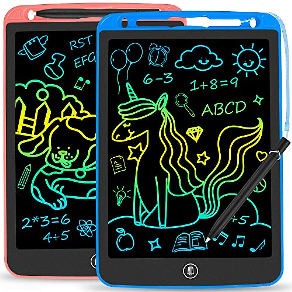2 Pack LCD Writing Tablet for Kids, Colorful 10 Inch Doodle Board Drawing Pad, Scribbler Boards Drawing Tablet, Kids Learning Educational Toys Gifts for 2 3 4 5 6 7 8 Year Old Girls Boys Toddlers