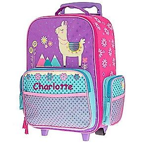 Stephen Joseph Personalized Llama Classic Rolling Luggage Suitcase Carry On Travel Bag - 14.5 Inches