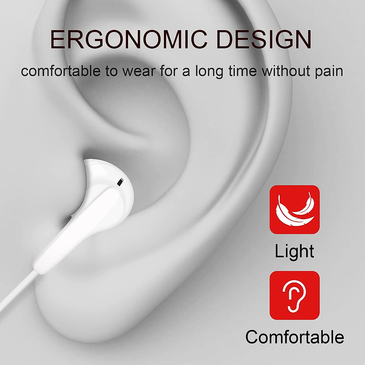 ANLINKSHINE 3.5mm Wired in-Ear Gaming Earphones, Headset with Microphone and Volume Control, Stereo Earbuds Compatible with Xbox Series X, Series S, Xbox One, PS5, PS4, Switch (White)